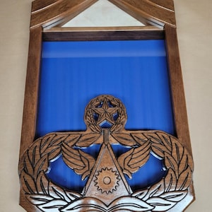 Handcrafted Air Force Smsgt Skill Level Badge Shadow Box-air Force ...