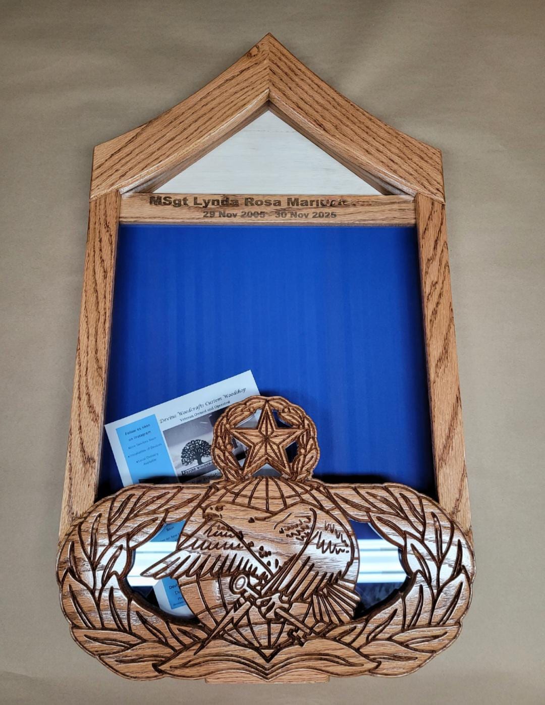 Handcrafted Air Force Msgt Skill Level Badge Shadow Box-air Force ...