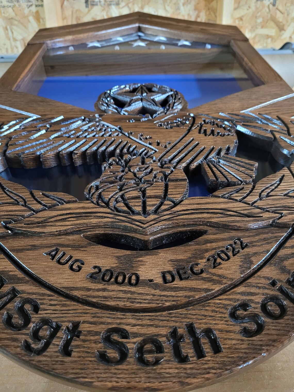 Handcrafted Air Force Skill Level Badge Shadow Box-air Force - Etsy