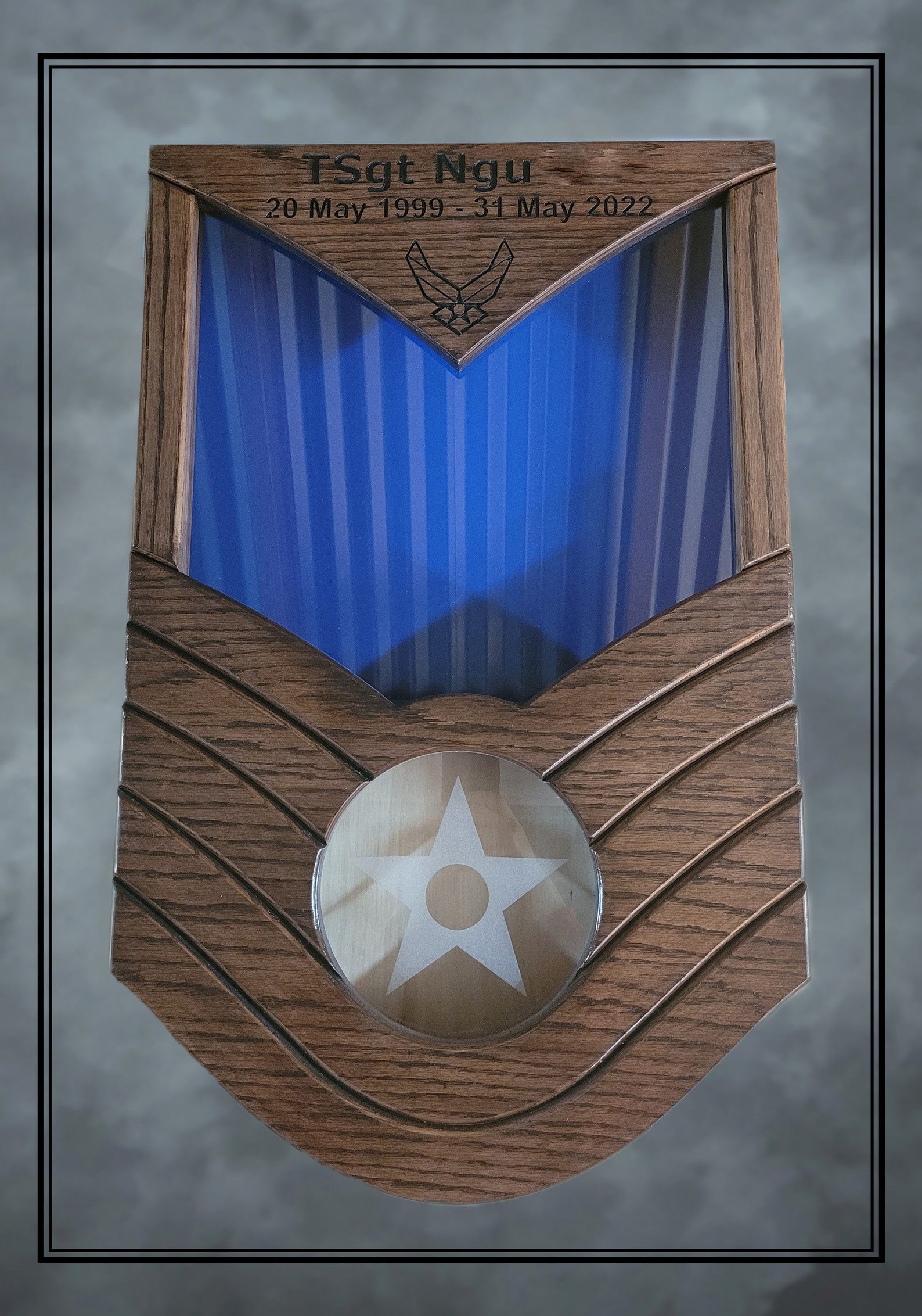 Handcrafted Air Force Ssgt Shadowbox Air Force Tsgt Shadowbox Military ...