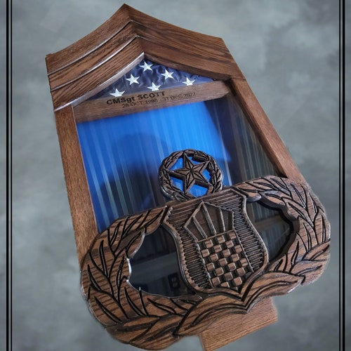 Handcrafted Air Force Skill Level Badge Shadow Box-air Force - Etsy