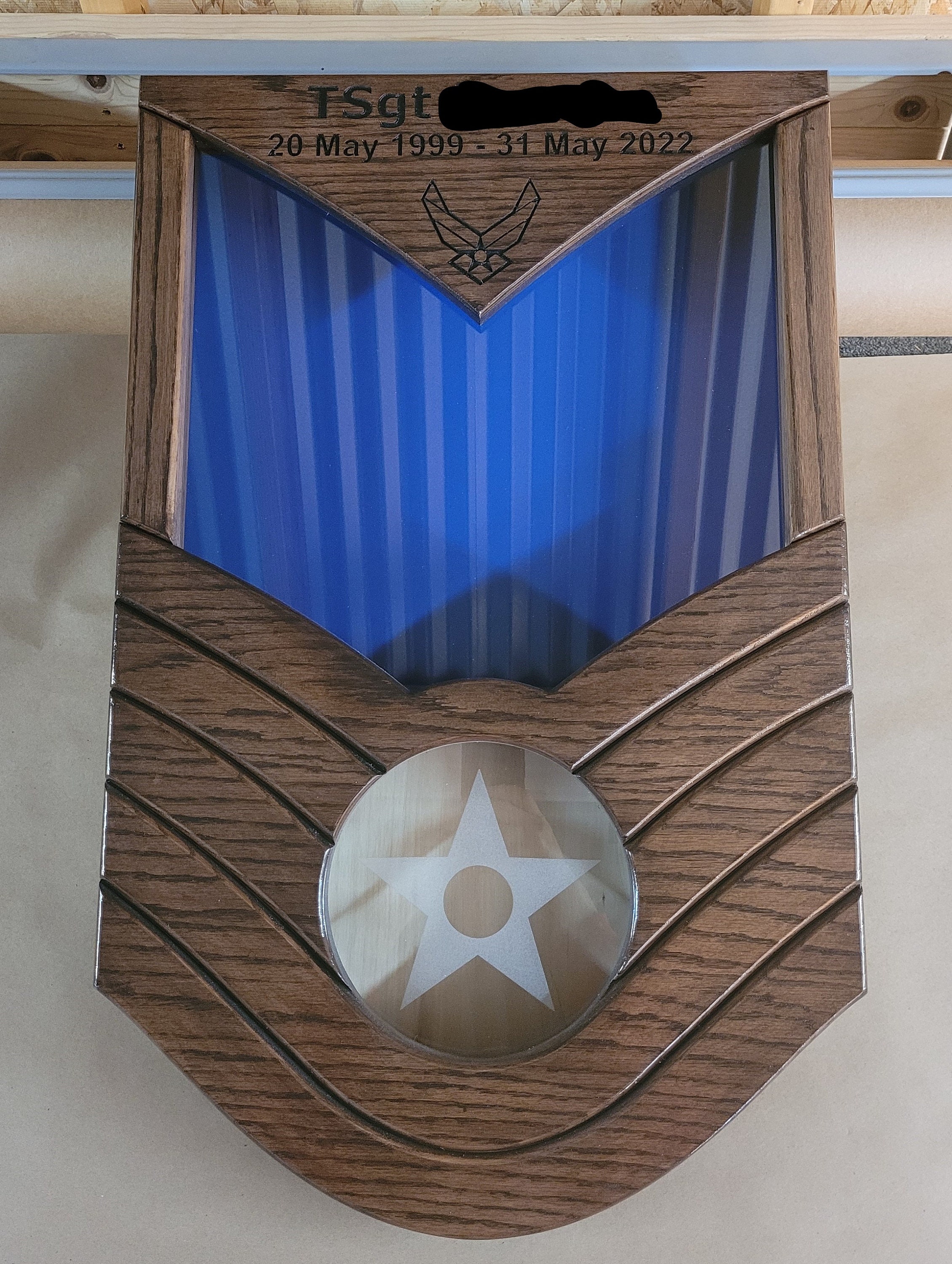 Handcrafted Air Force Ssgt Shadowbox Air Force Tsgt - Etsy