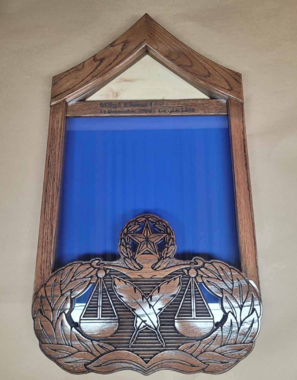Handcrafted Air Force Msgt Skill Level Badge Shadow Box-air Force ...