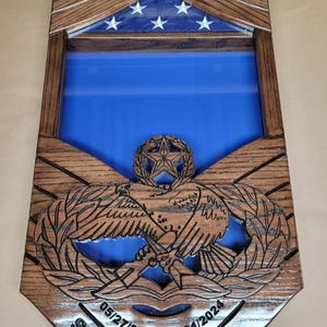 Handcrafted Air Force Smsgt Skill Level Badge Shadow Box-air Force ...