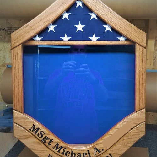 Handcrafted Air Force Shadow Box With Msgt Rank Chevron - Etsy