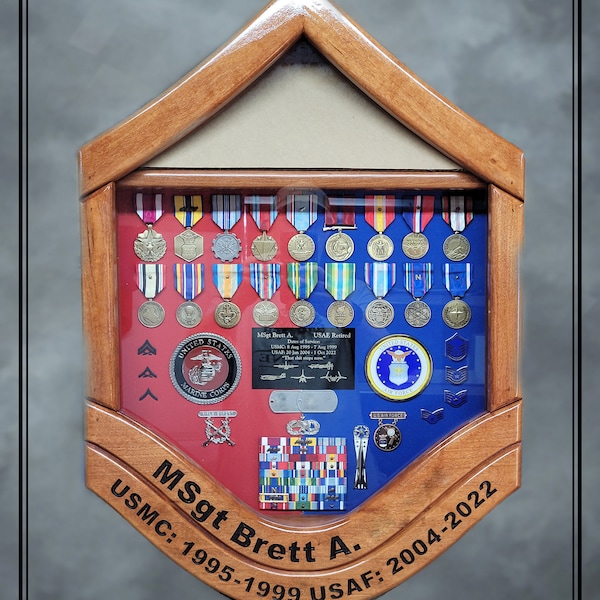 Military Retirement Shadow Box Usaf - Etsy
