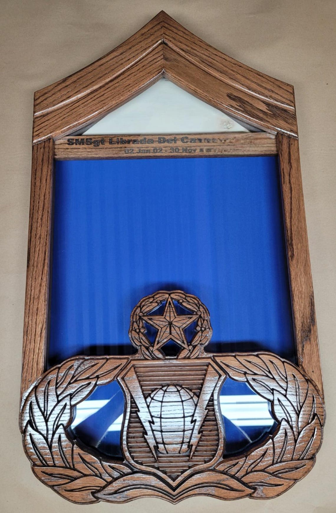 Handcrafted Air Force Smsgt Skill Level Badge Shadow Box-air Force ...