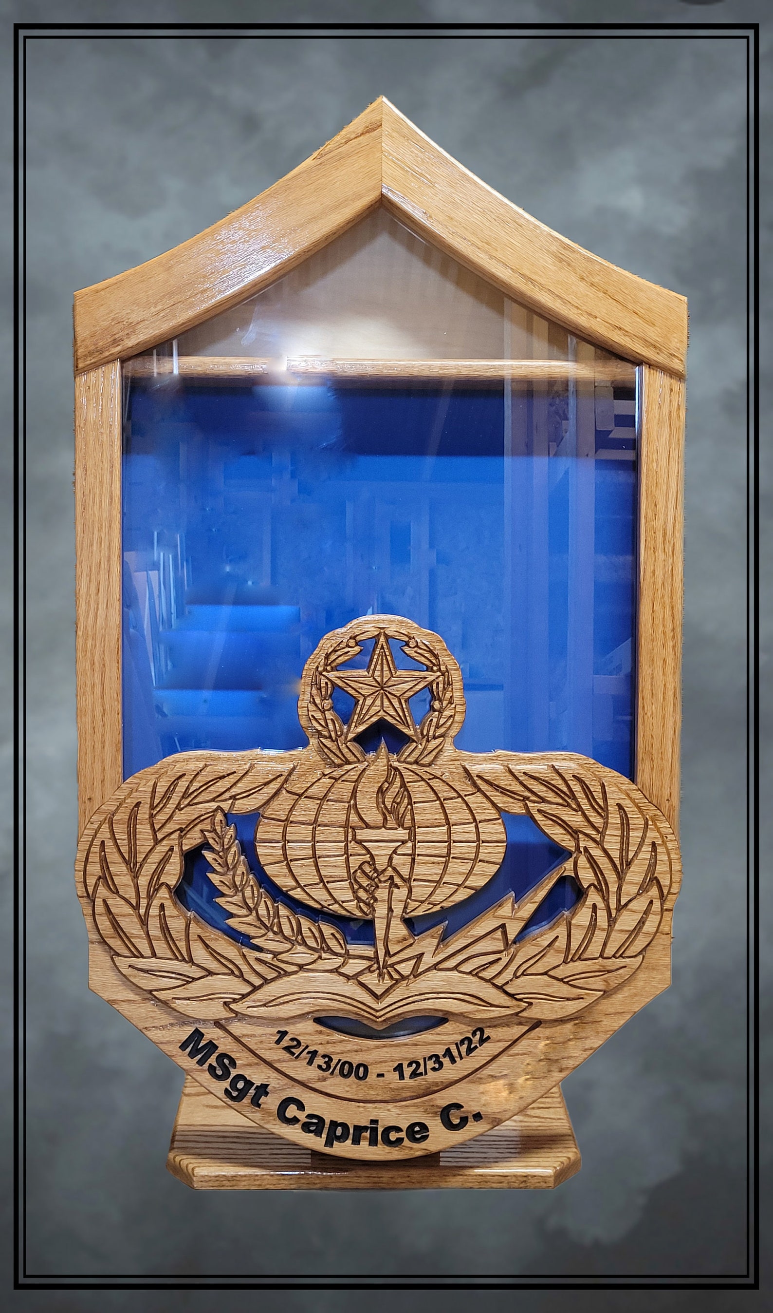 Handcrafted Air Force Skill Level Badge Shadow Box-air Force - Etsy
