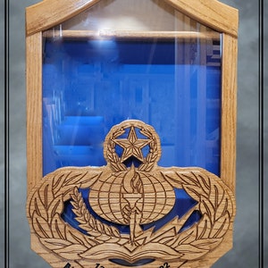 Handcrafted Air Force Skill Level Badge Shadow Box-air Force Shadowbox ...