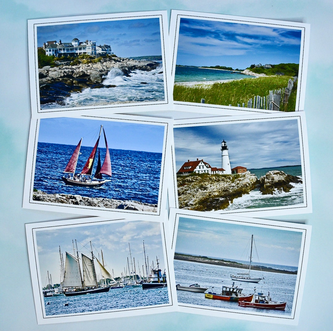 Coastal-nautical Note Cards - Blank Note Cards - Maine Coast 60-0060 - Etsy