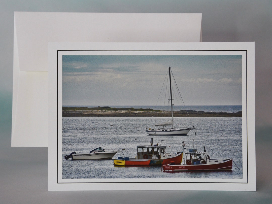 Coastal Note Card - Blank Note Card - Work, Pleasure Boats 71-1974N - Etsy