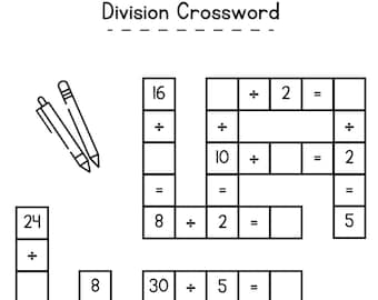 Multiplication AND Division Math Crossword Activity Combo ...