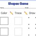 Trace Shapes Lesson - Coloring Shapes Worksheet Draw Shapes Practice ...