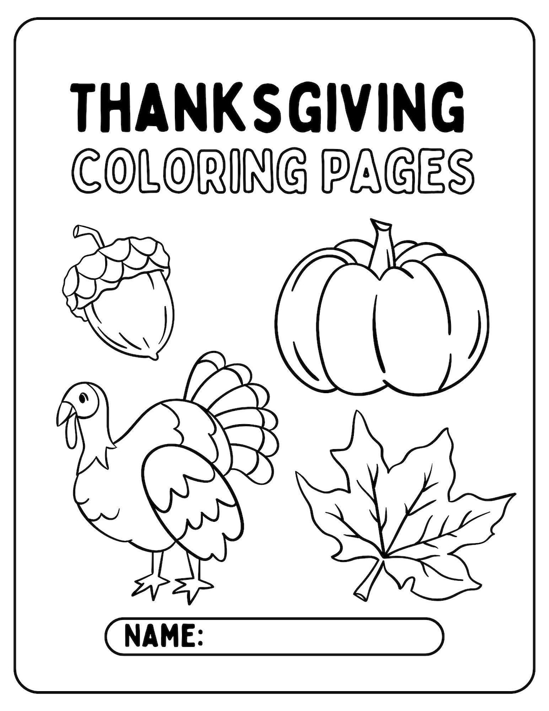 Thanksgiving Coloring Pages Autumn Coloring Activity Book Coloring ...