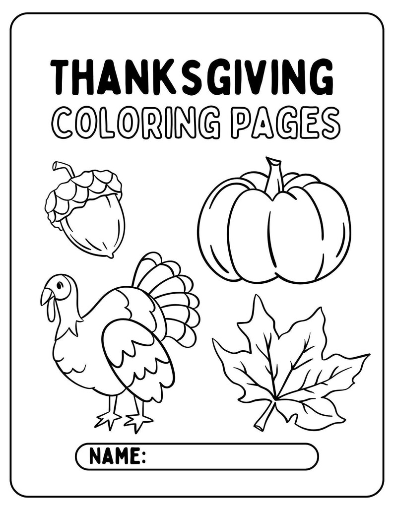 Thanksgiving Coloring Pages Autumn Coloring Activity Book Coloring ...