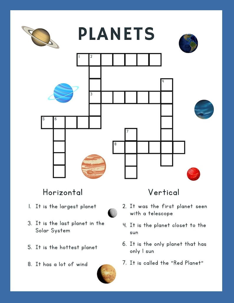 Planet Activity, Printable Planet Worksheets, Educational Outer Space ...