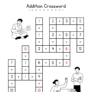 Addition Crossword Math Printable Activity - Learn Math Addition ...