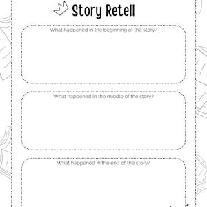 Elementary Reading Response, Printable Lesson - Story Retell, Main Idea ...