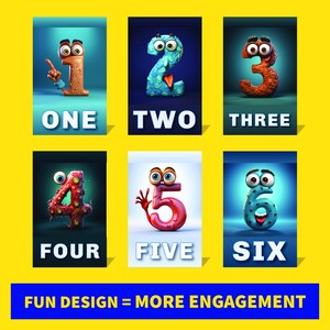 Printable Number Flashcards, 1-9, Learn to Count Flash Cards, Instant ...