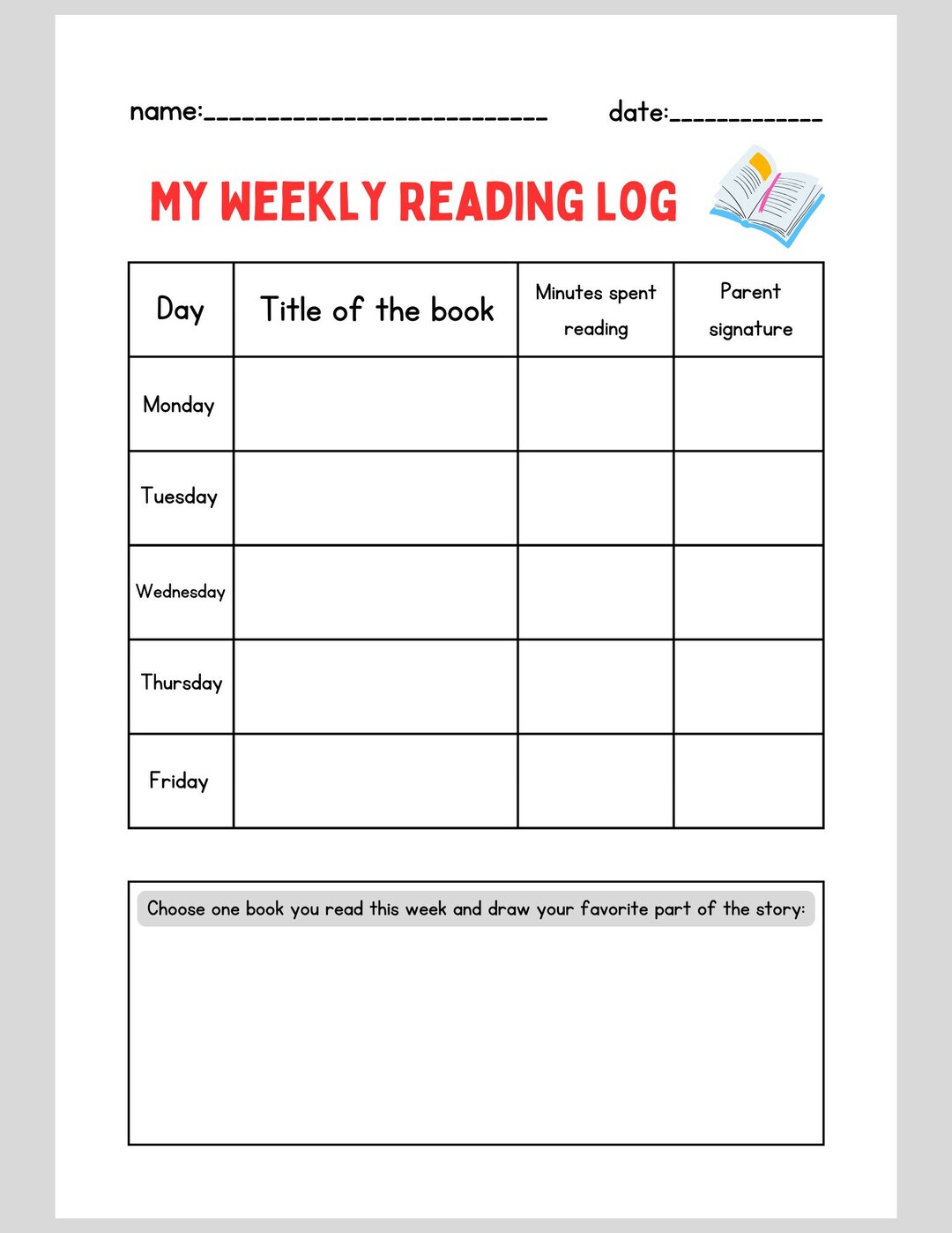 Reading Log for Students | Printable Reading Log | Reading Tracker ...