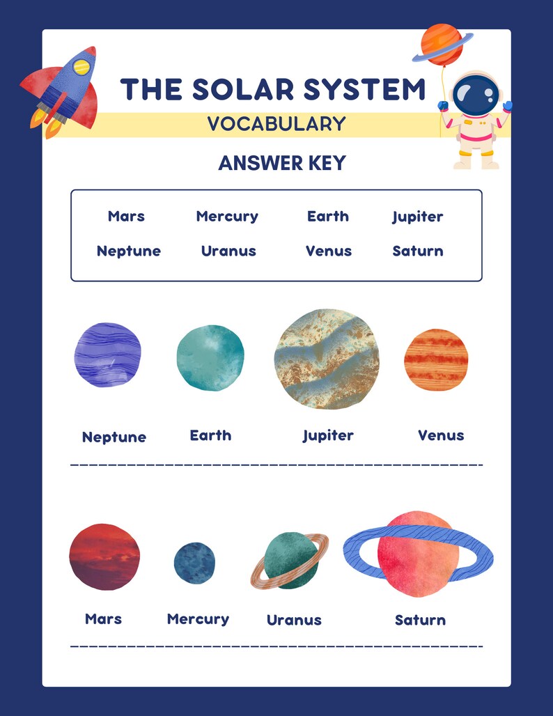 Planet Activity Planet Printable Solar System Worksheets, Solar System ...