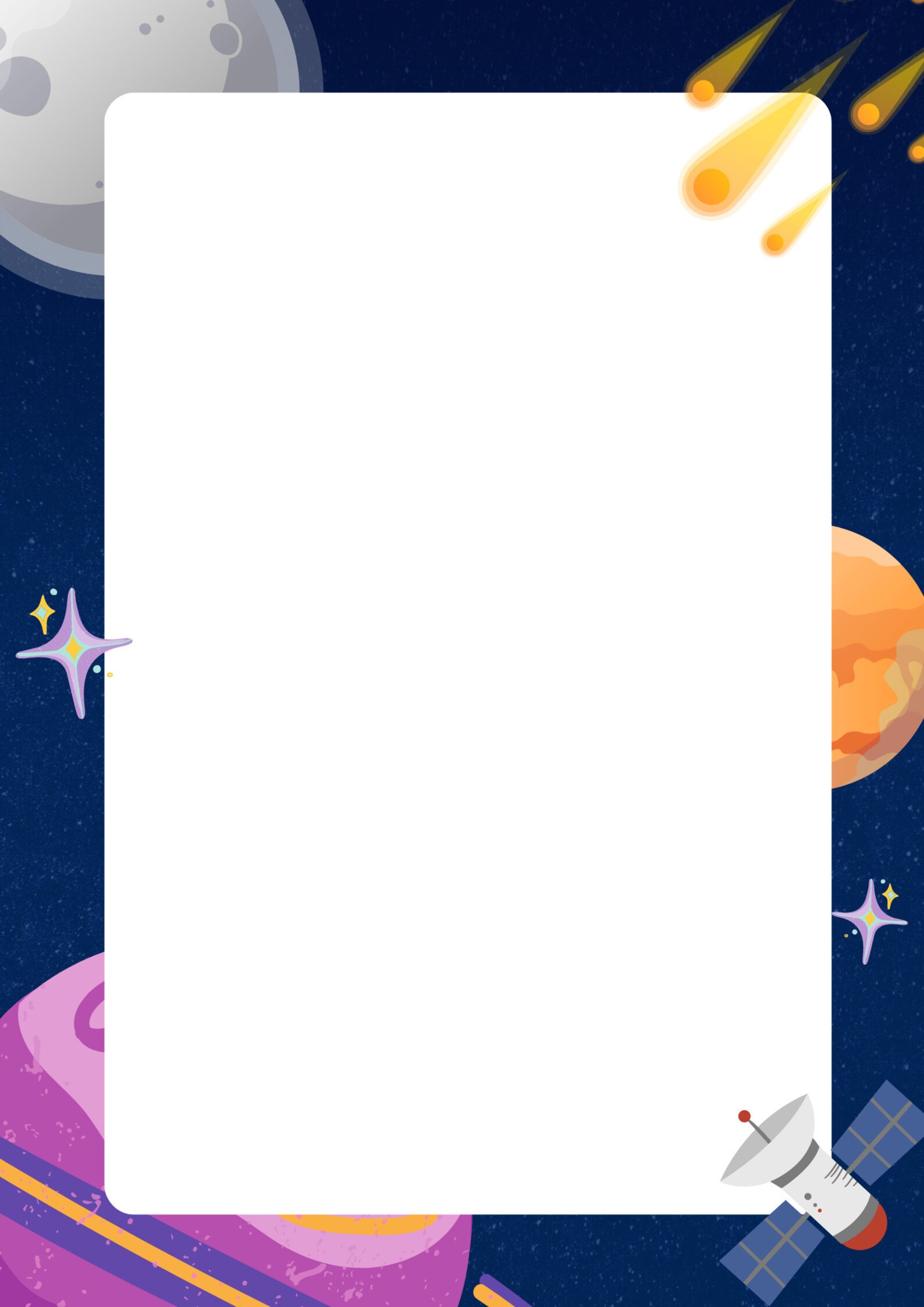 Outer Space Page Border Collection - 4 Total Galaxy Page Borders - Planet Page Borders - Outer ...