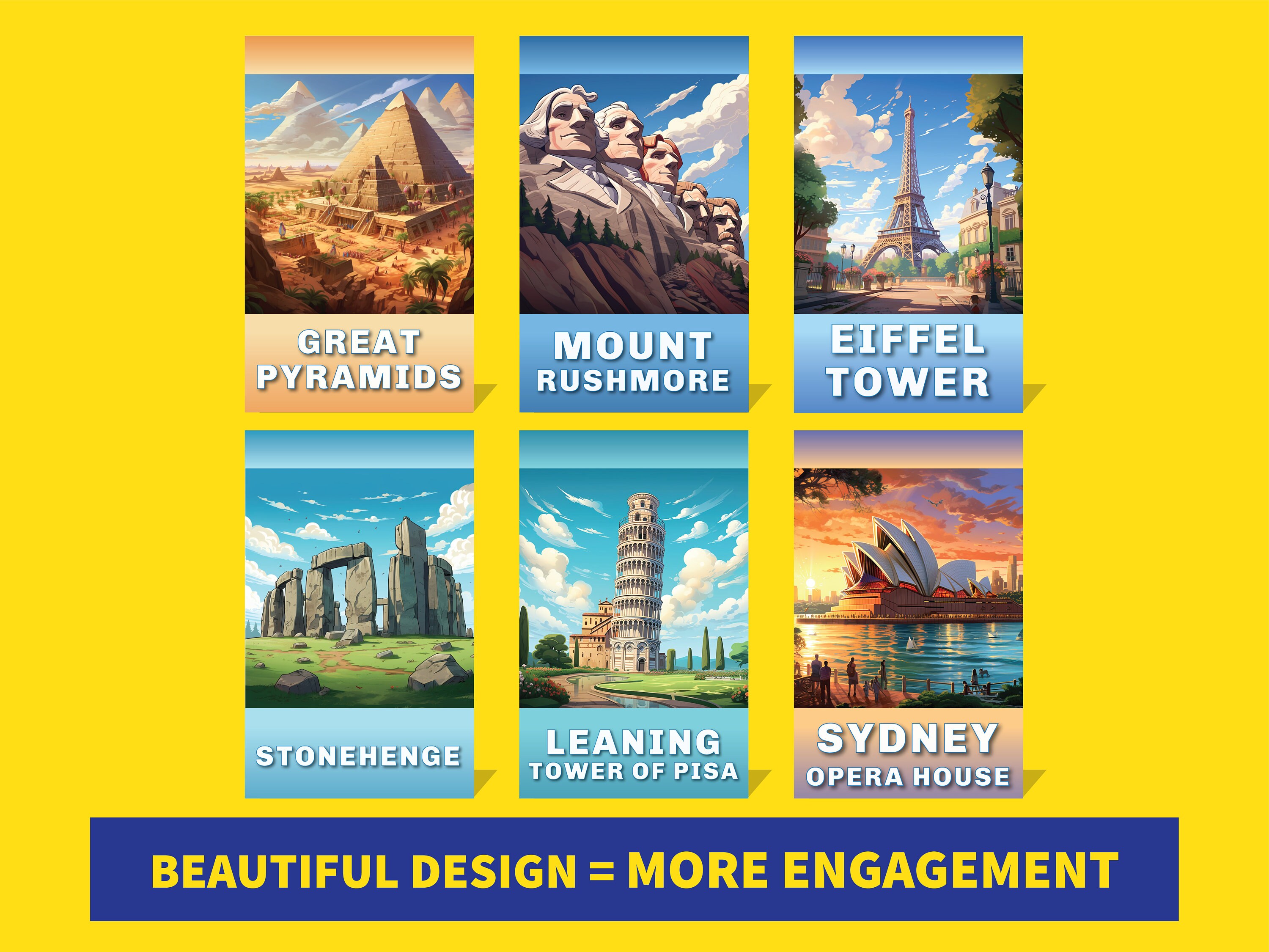 World Landmark Flashcards, 20 Printable Flash Cards of World Landmarks ...