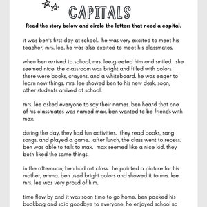 Capitalization Worksheets | Printable Capital Letter Activity | English ...