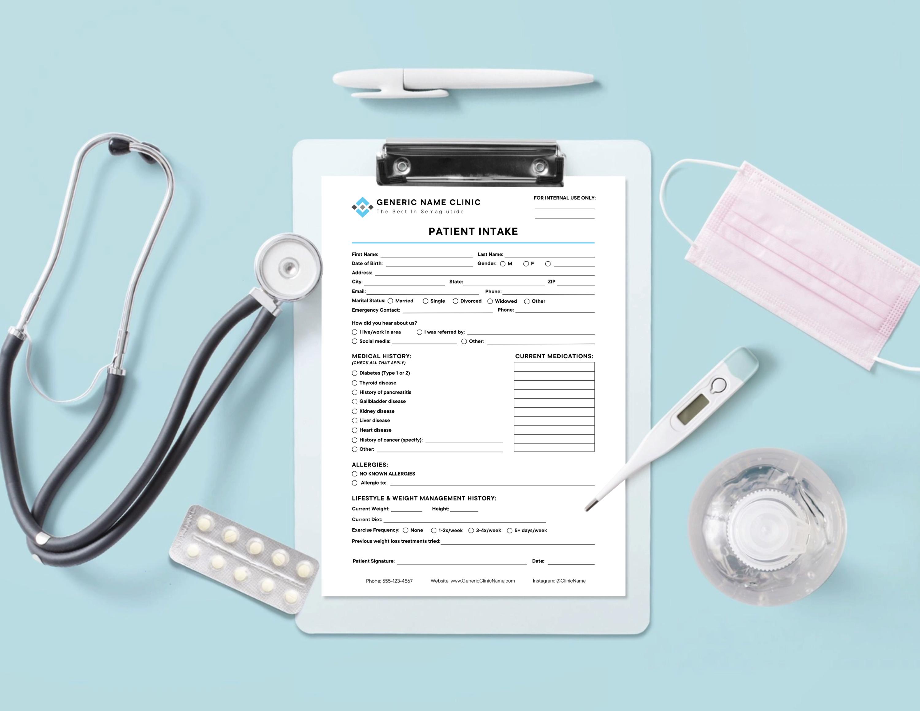 GLP-1 Semaglutide Clinic Forms Bundle | Patient Intake, Informed ...
