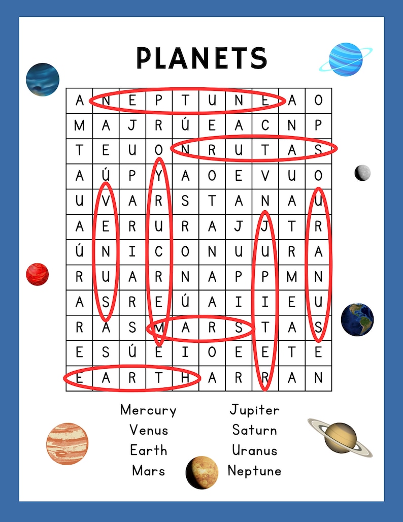 Planet Activity, Printable Planet Worksheets, Educational Outer Space ...