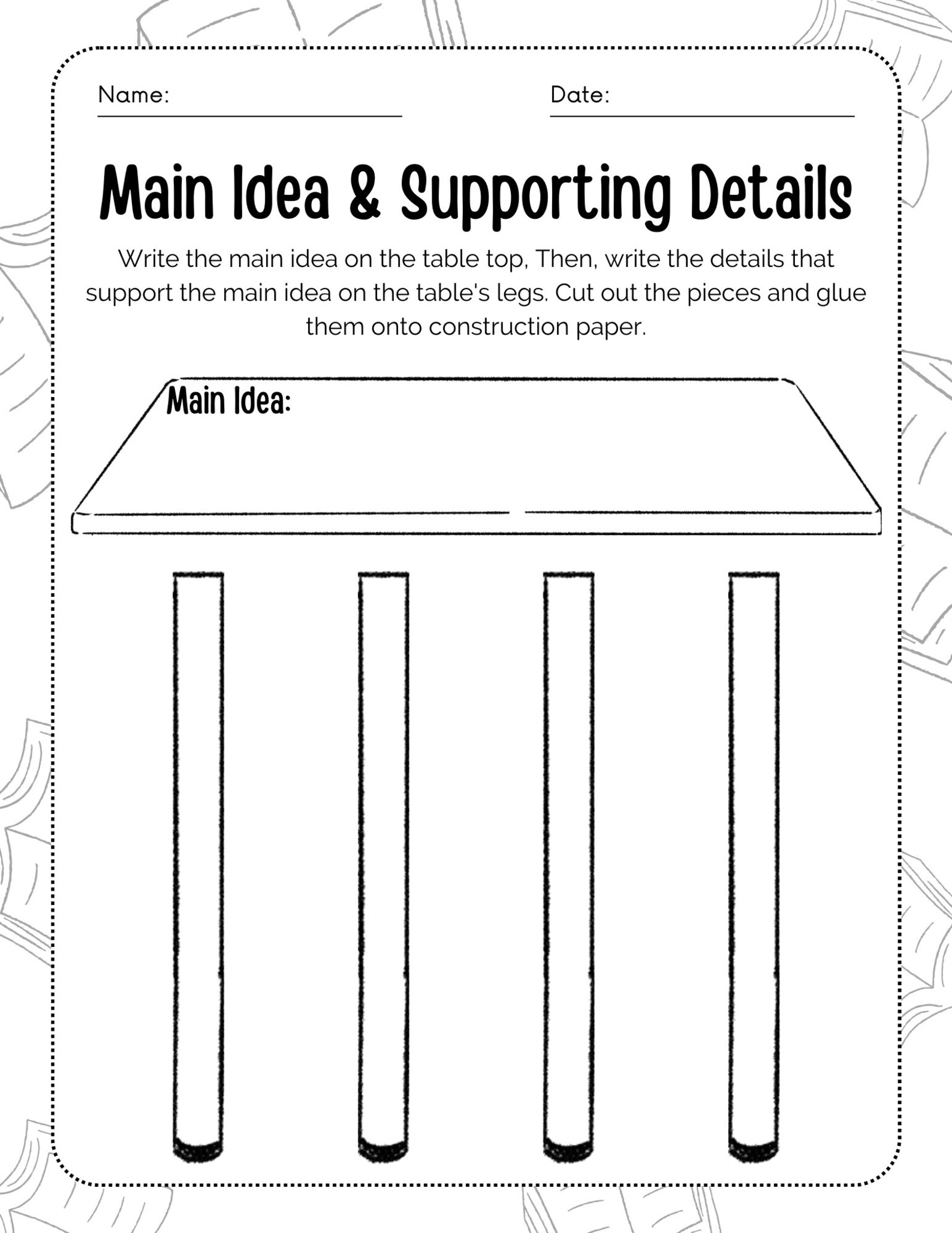 Elementary Reading Response, Printable Lesson - Story Retell, Main Idea ...