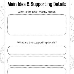 Elementary Reading Response, Printable Lesson - Story Retell, Main Idea ...