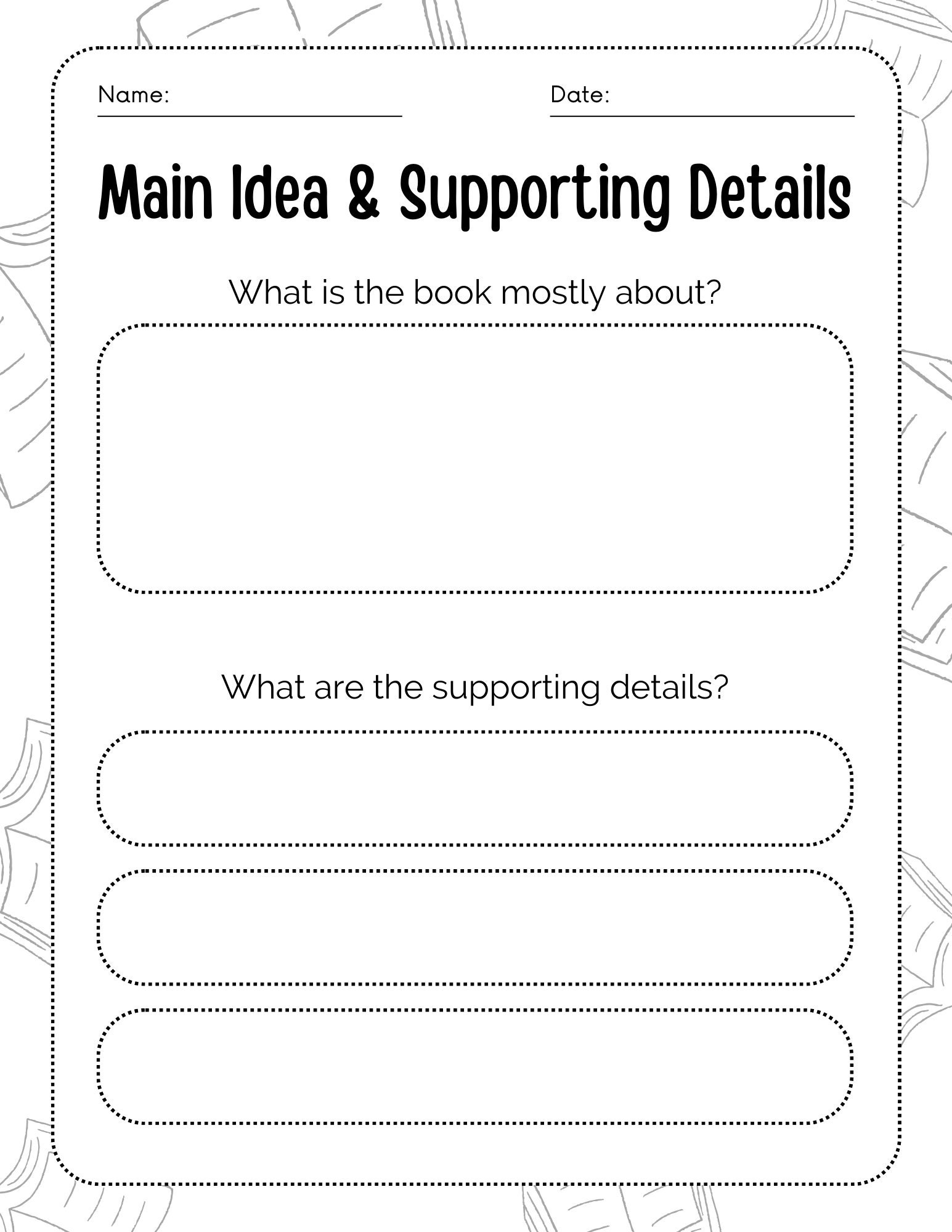 Elementary Reading Response, Printable Lesson Story Retell, Main Idea ...