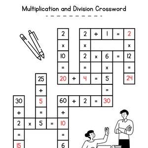 Multiplication AND Division Math Crossword Activity Combo ...