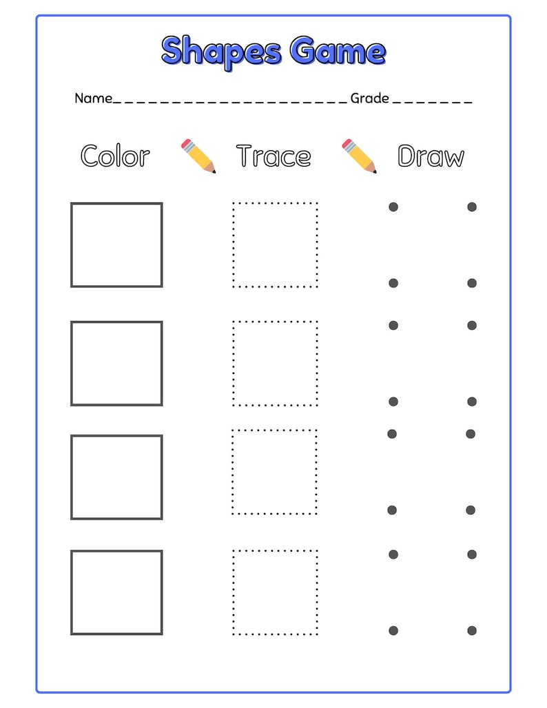 Learn Shapes - Shape Tracing, Shape Drawing, Shape Coloring Activity ...