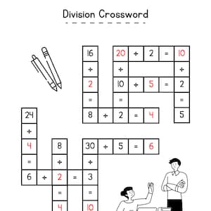 Division Crossword Math Activity - Learn to Divide Math Division ...