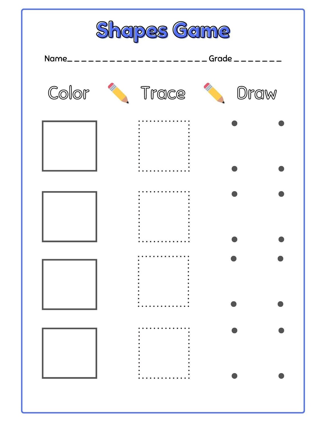 Trace Shapes Lesson - Coloring Shapes Worksheet Draw Shapes Practice ...