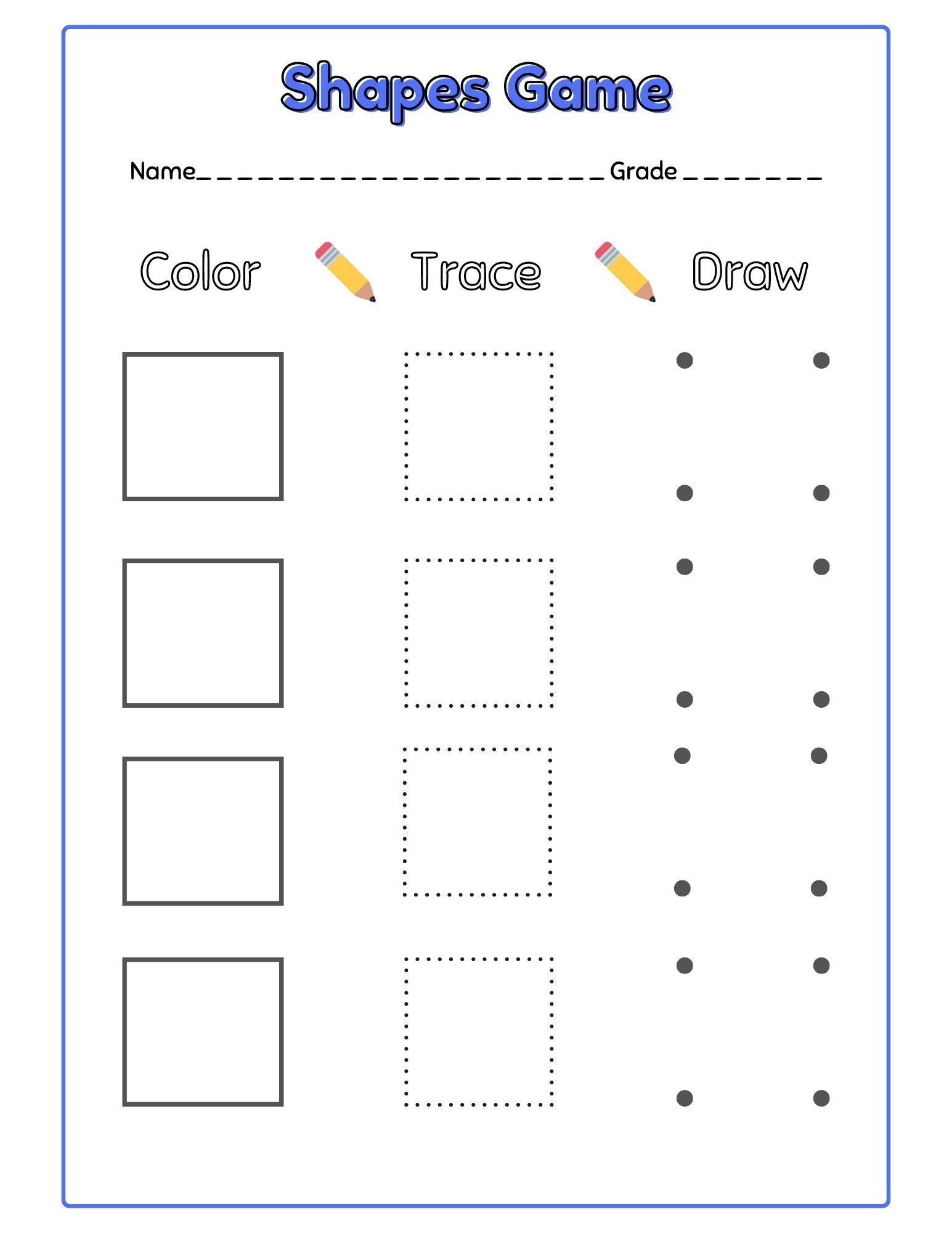 Trace Shapes Lesson - Coloring Shapes Worksheet Draw Shapes Practice ...