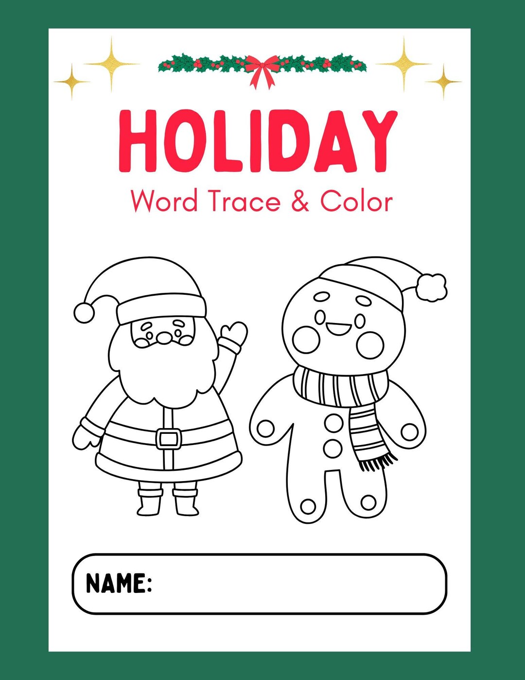Holiday Trace and Color Activity Book Holidays Christmas Coloring Book ...