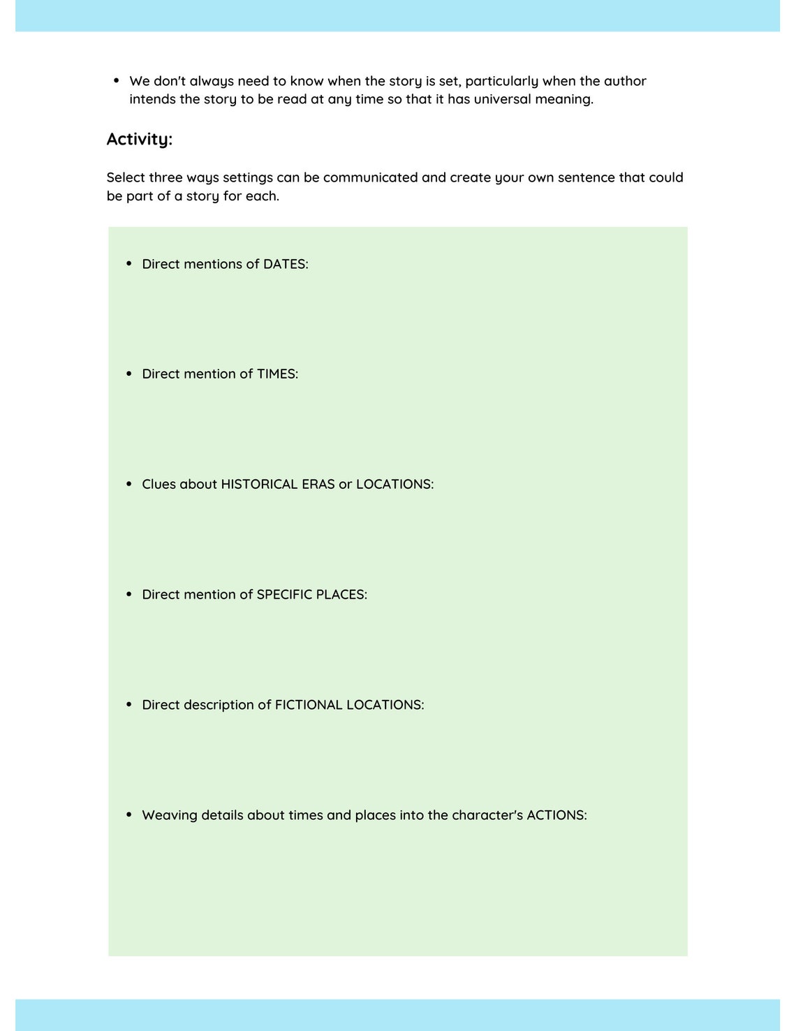 Narrative Conventions Refresher Course Character, Point of View, Setting, Theme, Plot, Style ...