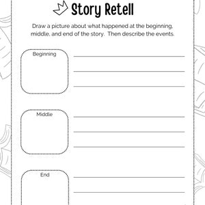 Elementary Reading Response, Printable Lesson - Story Retell, Main Idea ...