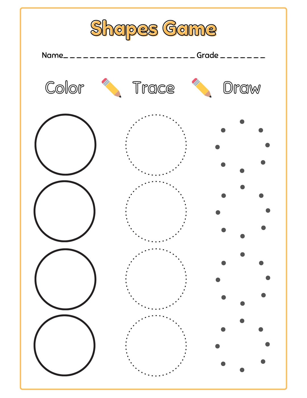 Learn Shapes - Shape Tracing, Shape Drawing, Shape Coloring Activity ...