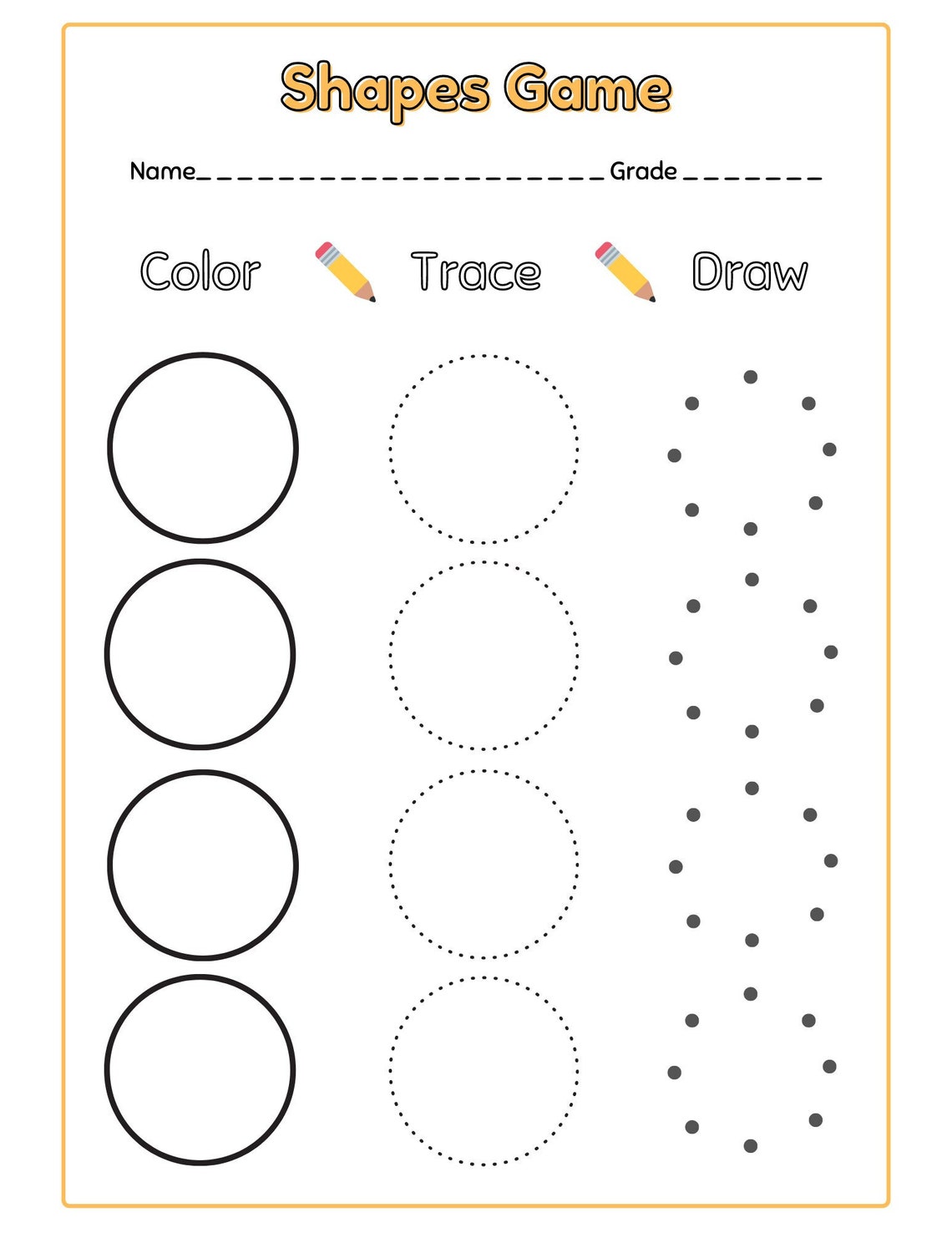 Learn Shapes - Shape Tracing, Shape Drawing, Shape Coloring Activity ...