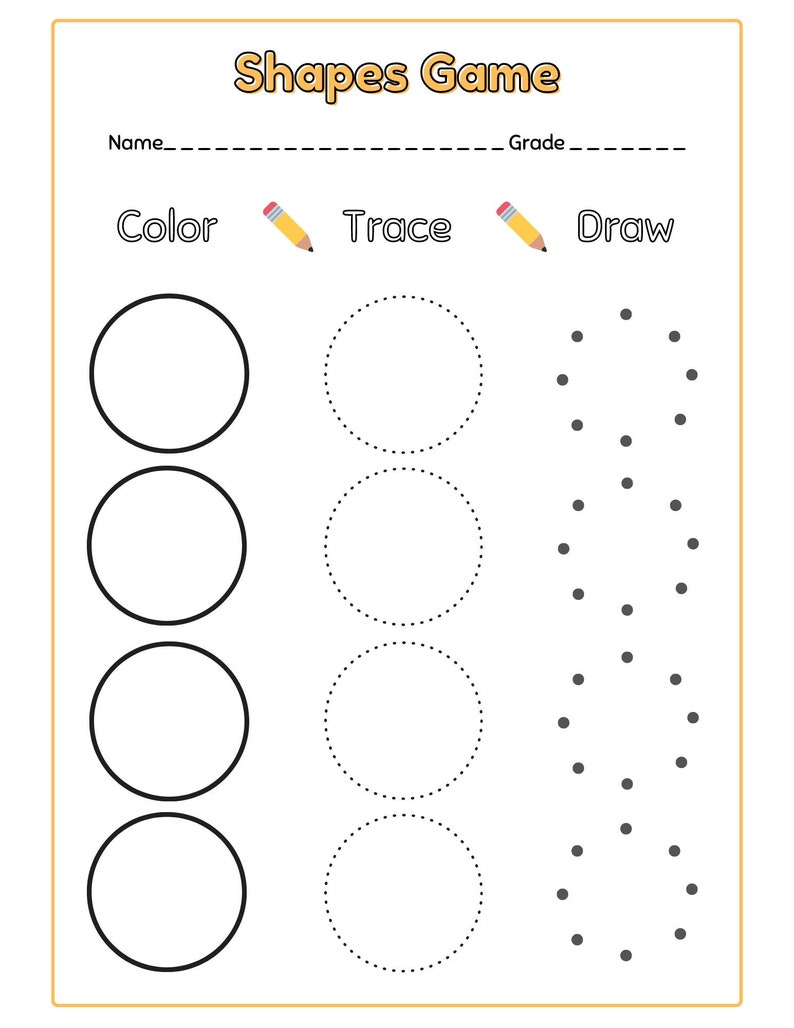 Learn Shapes - Shape Tracing, Shape Drawing, Shape Coloring Activity ...