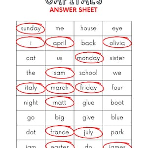Capitalization Worksheets | Printable Capital Letter Activity | English ...