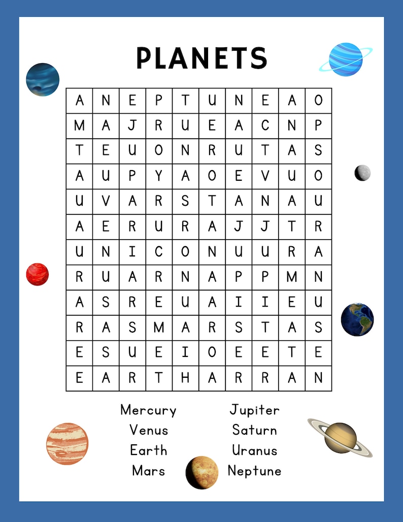 Planet Activity, Printable Planet Worksheets, Educational Outer Space ...