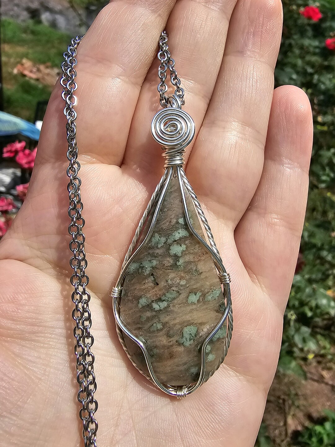 Handmade Nunderite Necklace: Wire Wrapped Reiki Infused Stone - Etsy