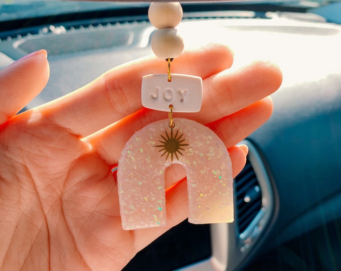 JOY Essential Oil Car Diffuser Polymer Clay Oil Diffuser Car Charm Boho ...