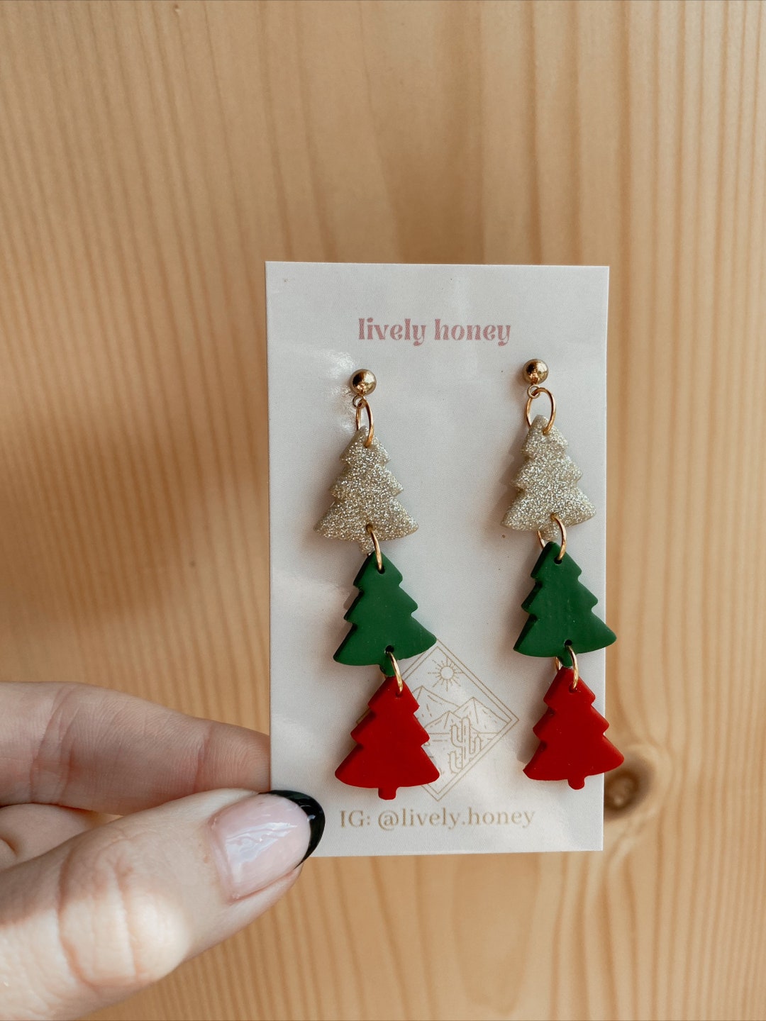 Christmas Tree Dangles | Boho Clay Earrings | Clay Earrings | Statement ...