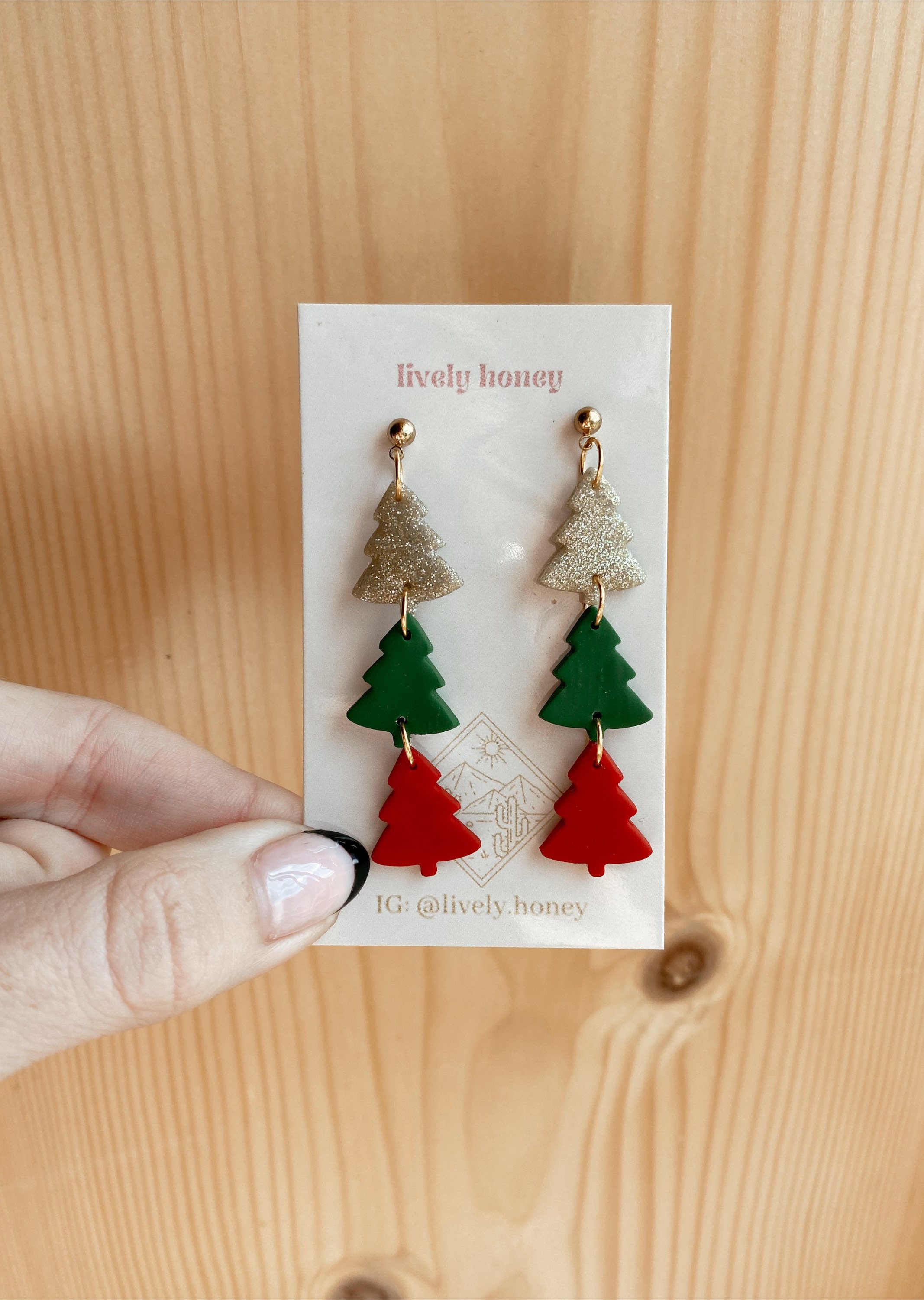Christmas Tree Dangles | Boho Clay Earrings | Clay Earrings | Statement ...